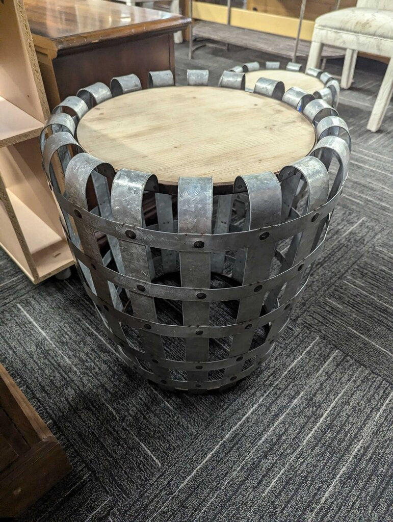 Galvanized Side Table
