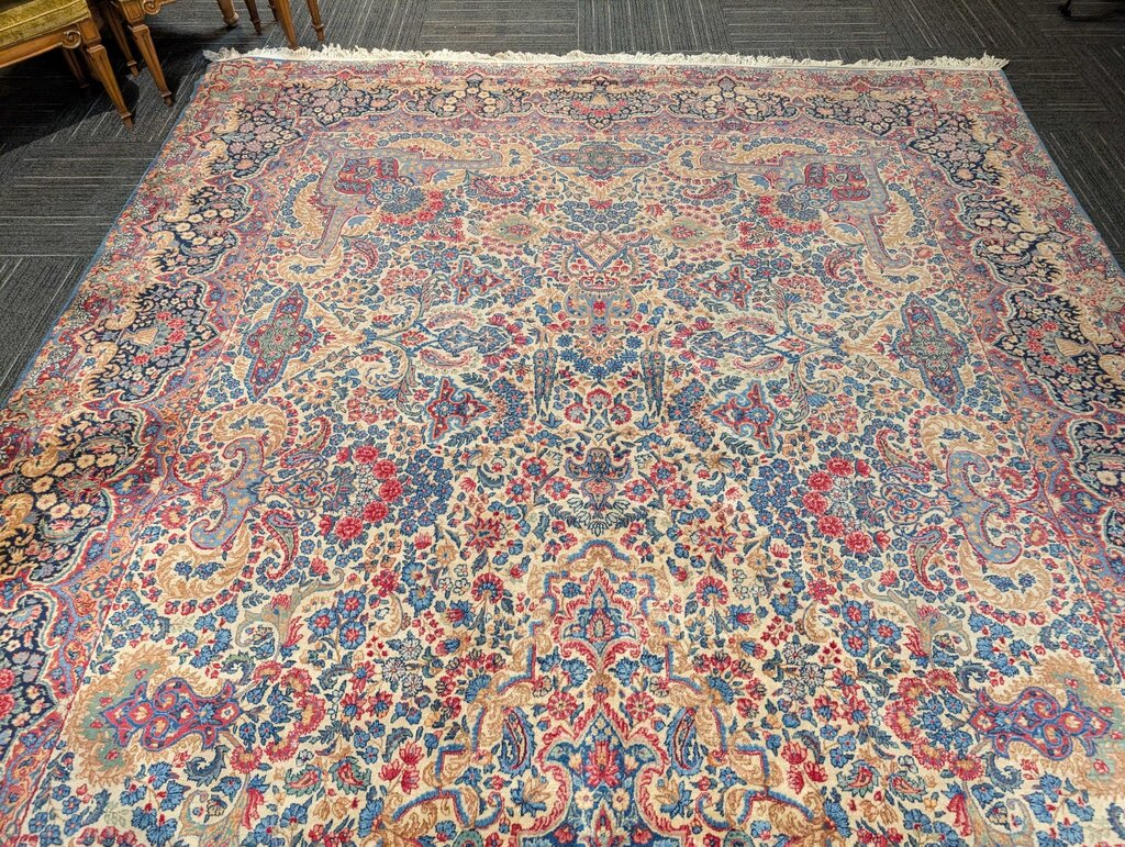 Hand Woven Wool Kerman Area Rug Palace Size 9' 6'' x 19' 3''